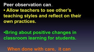 Peer observation in teaching practice | PPTX