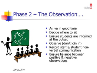 Peer observation of teaching | PPT