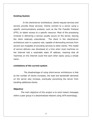 Peer peer messaging system (synopsis) | DOC