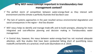 Application of the water-energy-food (WEF) nexus concept to ...