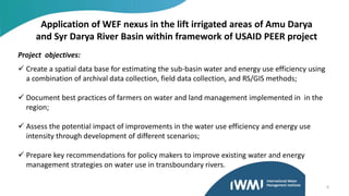 Application of the water-energy-food (WEF) nexus concept to ...