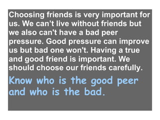 Say No To Peer Pressure Slogans