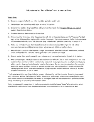 Peer pressure activity | PDF
