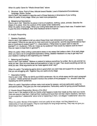 Peer Responding Samples - Peter Elbow included | PDF