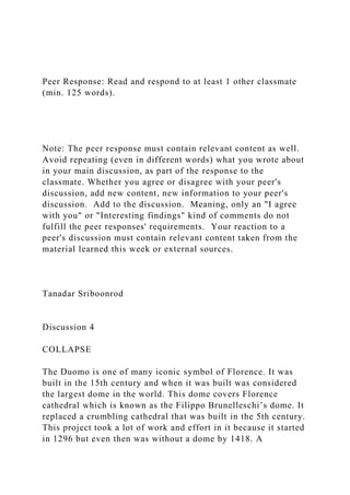 Peer Response Read and respond to at least 1 other classmate (m.docx