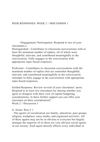 PEER RESPONSES WEEK 2 - DISCUSSION 1 .docx