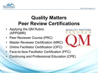 Introduction to Online Course Peer Review | PPTX