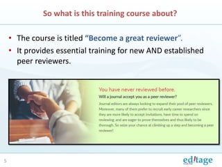 Peer reviewer training evaluation_ April 2018.ppsx | Publishing ...