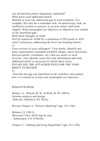 Peer Review of Workflow ModelsIn the Week 4 Discussion, you ex.docx | Desktop Publishing ...