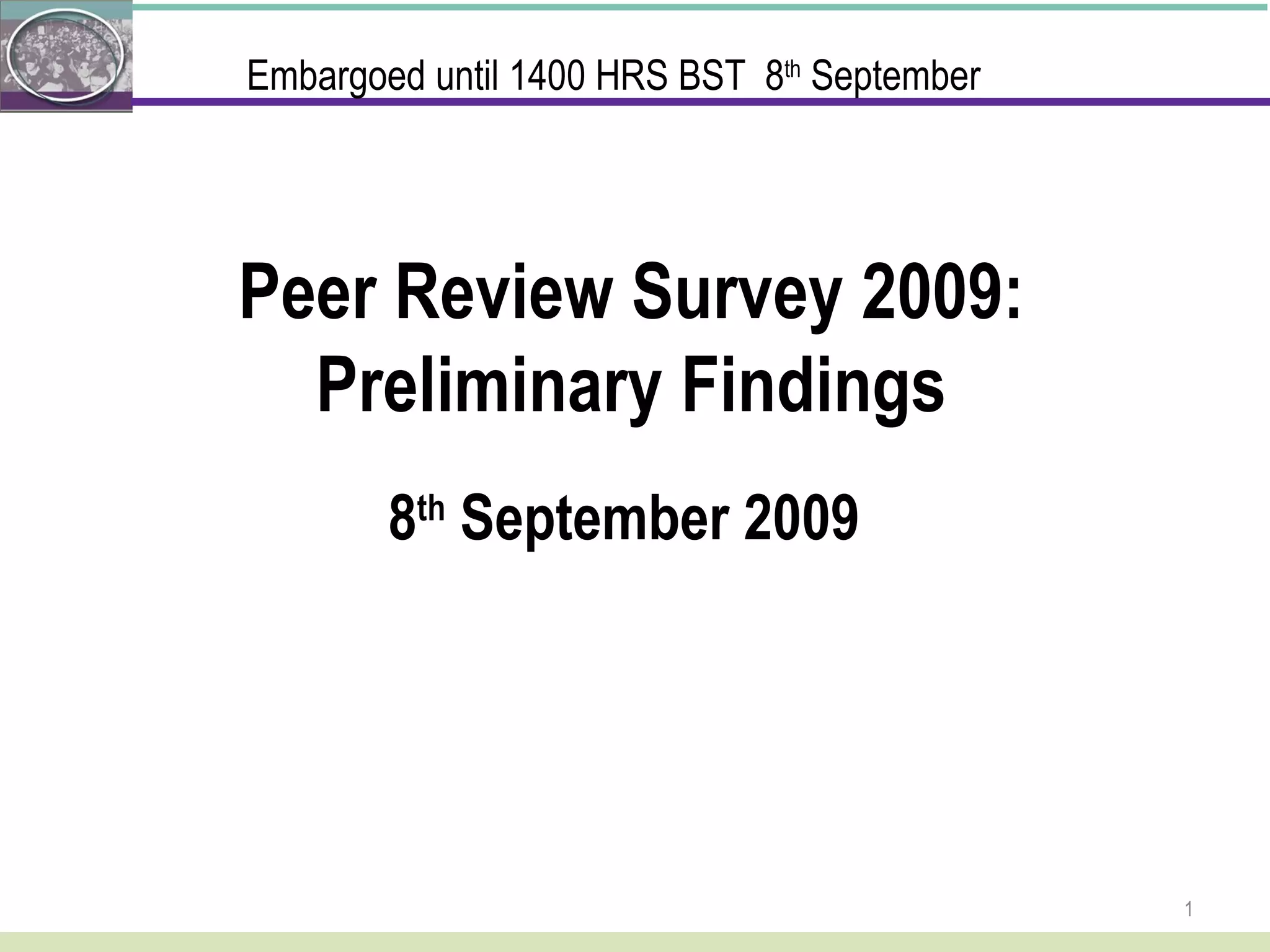 Sense About Science: Peer Review Survey | PPT