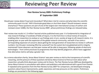 Sense About Science: Peer Review Survey | PPT