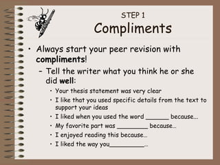 Peer Revision Ppt | PPT
