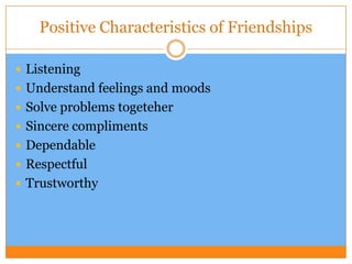 Peers and friendships | PPTX