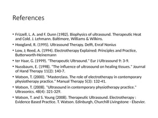 Therapeutic Ultrasound treatment of Physiotherapy | PPT