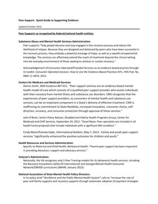 Peer Support Outcomes Quick Guide 2016 | PDF