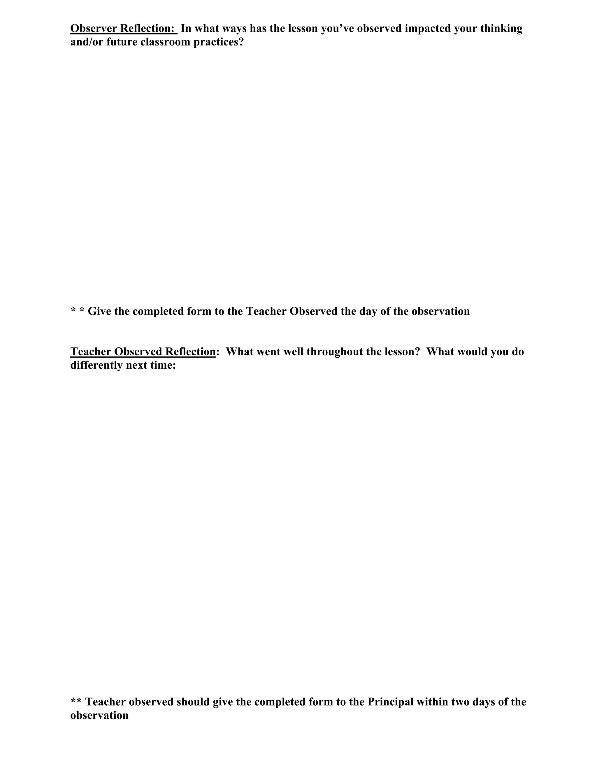 Peerto peerclassroomobservationform | PDF | Educational Assessment | Education