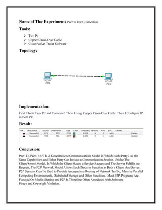 Peer to peer connection | PDF