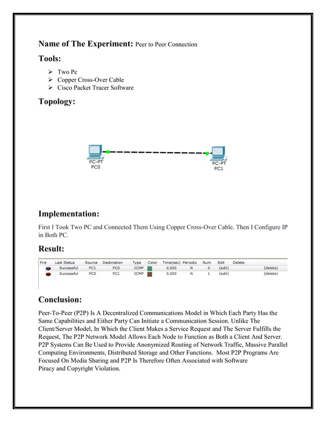 Peer to peer connection | PDF