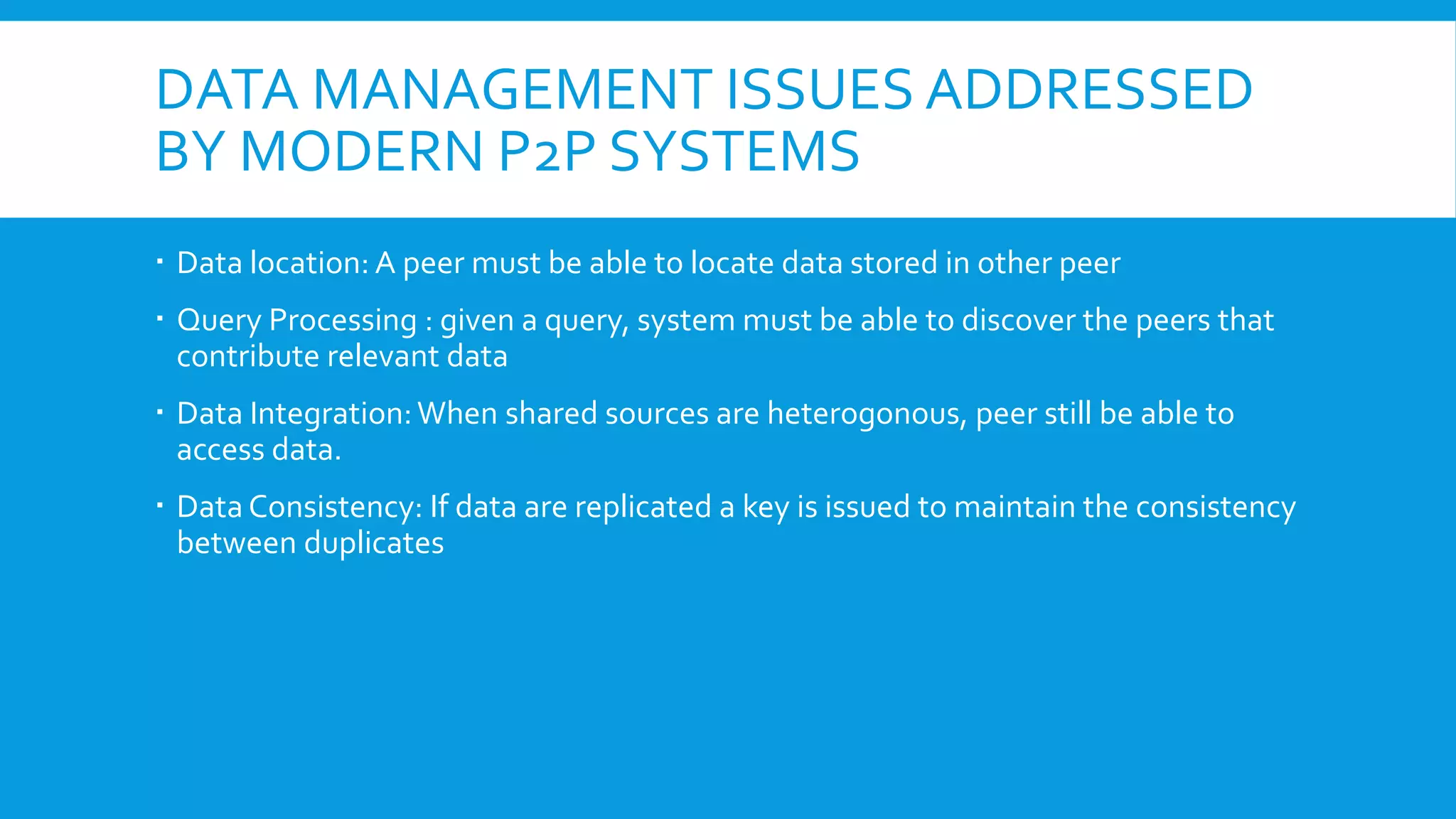 Peer to peer data management | PPTX