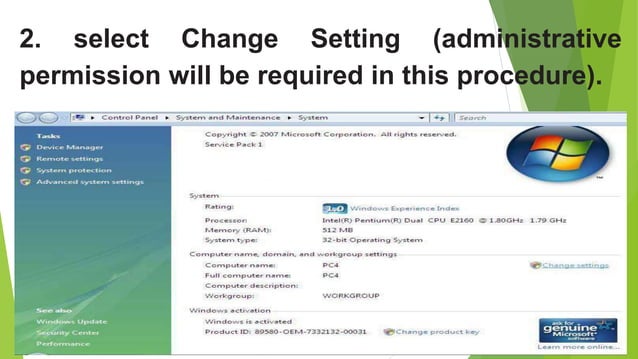 peertopeer windows7.pptx | Computer Networking | Computing