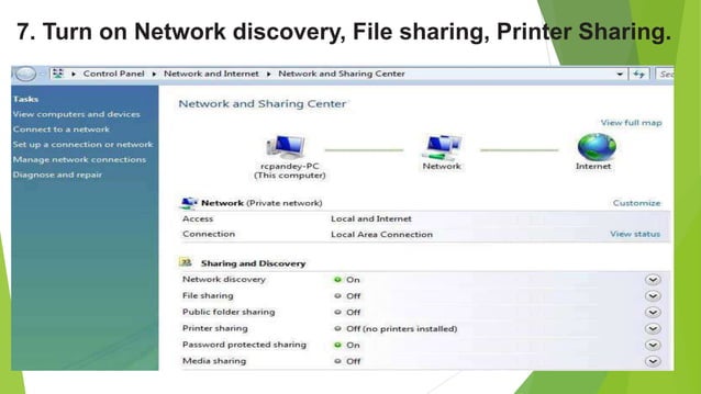 peertopeer windows7.pptx | Computer Networking | Computing