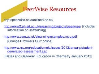 PeerWise talk Keele Jan 2014 | PPTX