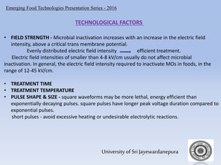 Pulsed Electric Field For Food Processing Technology | PPTX