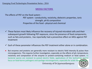 Pulsed Electric Field For Food Processing Technology | PPTX