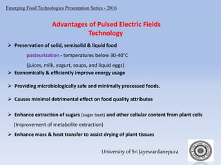 Pulsed Electric Field For Food Processing Technology | PPTX
