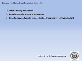 Pulsed Electric Field For Food Processing Technology | PPTX