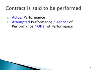 Peformance of the contract | PPTX