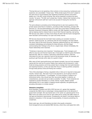Pef Services Llc News June09 | PDF | Private Equity | Business Banking & Finance