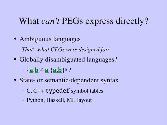 Parsing Expression Grammars | PPT