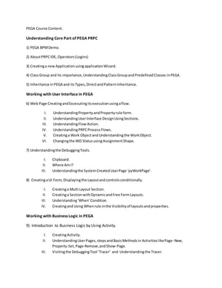 Pega 7.2 Training course(8019256326) | PDF