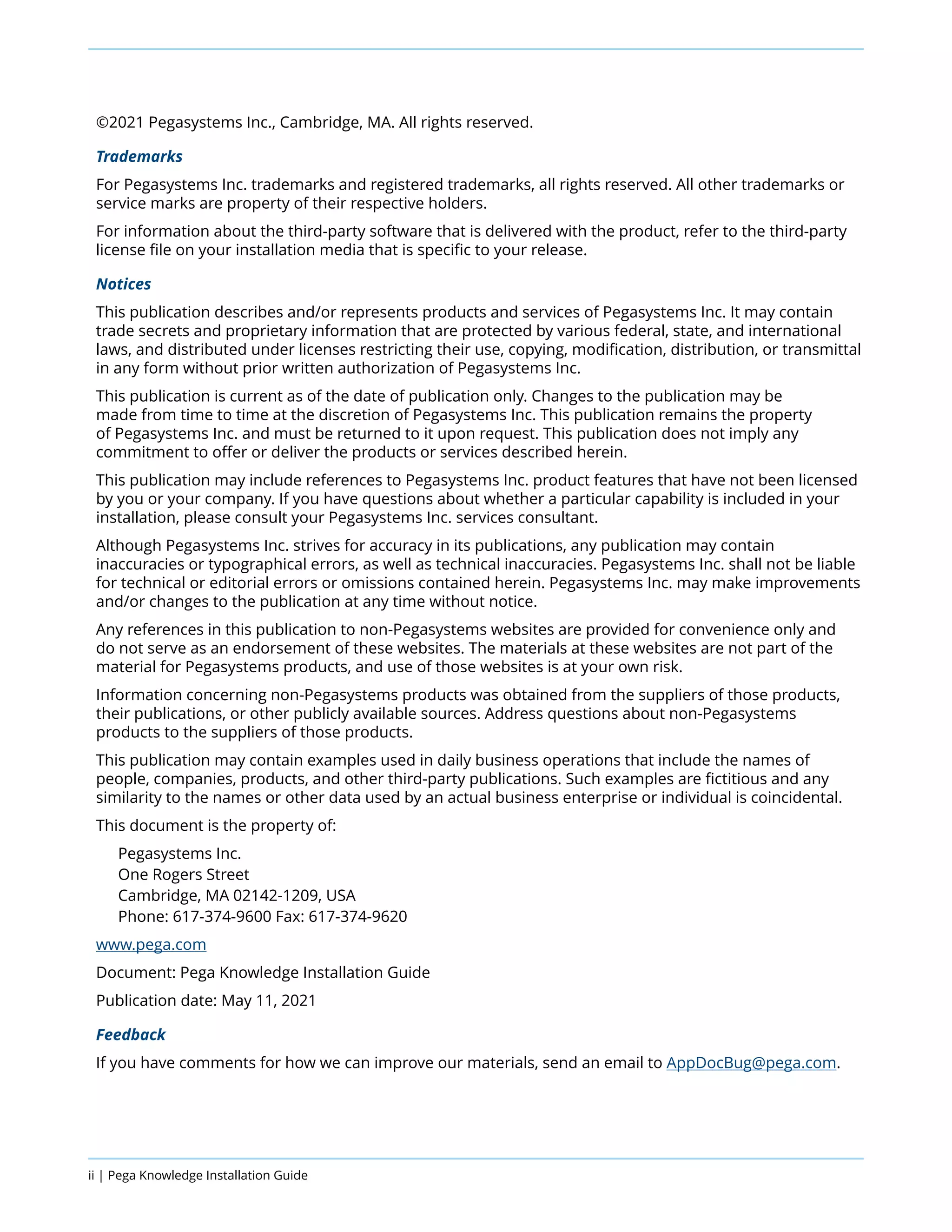 Pega knowledge-86-install-guide | PDF | Computer Software and Applications | Computing