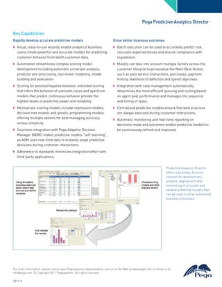 Pega Predictive Analytics Director Data Sheet | PDF
