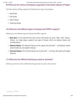 Pega 50+ interview Q&A.pdf | Web Development | Internet
