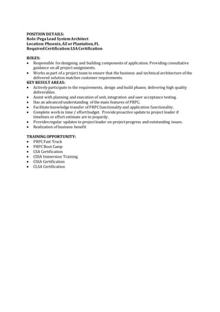 Pega Lead System Architect | DOCX