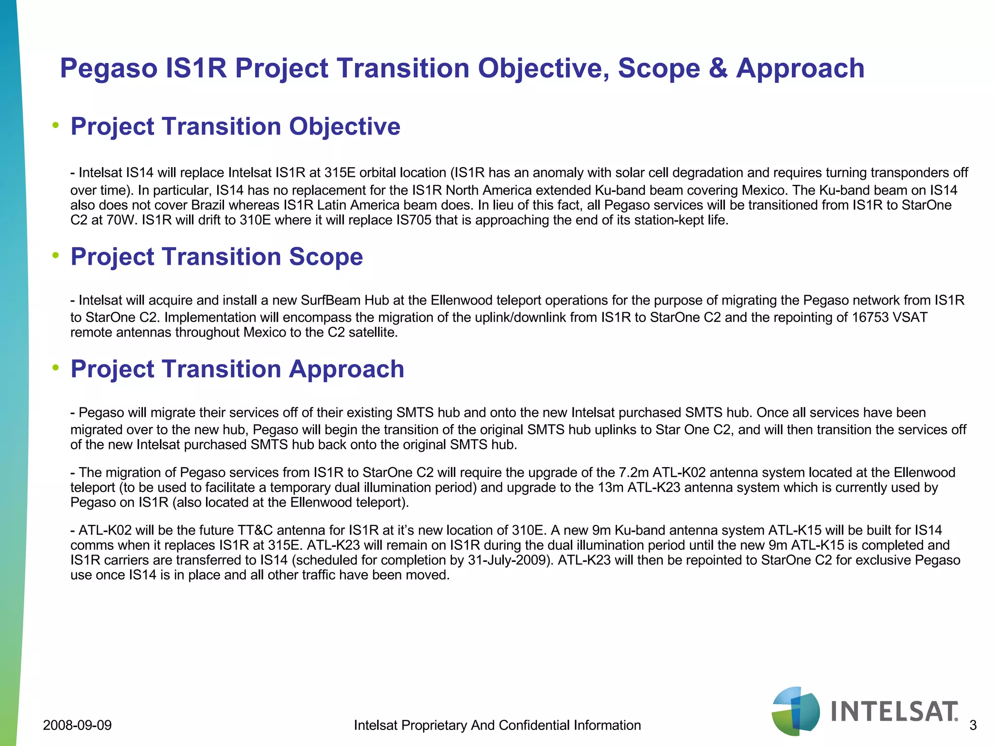 Pegaso Is1 R S1 C2 Transition Project Plan Link | PPT