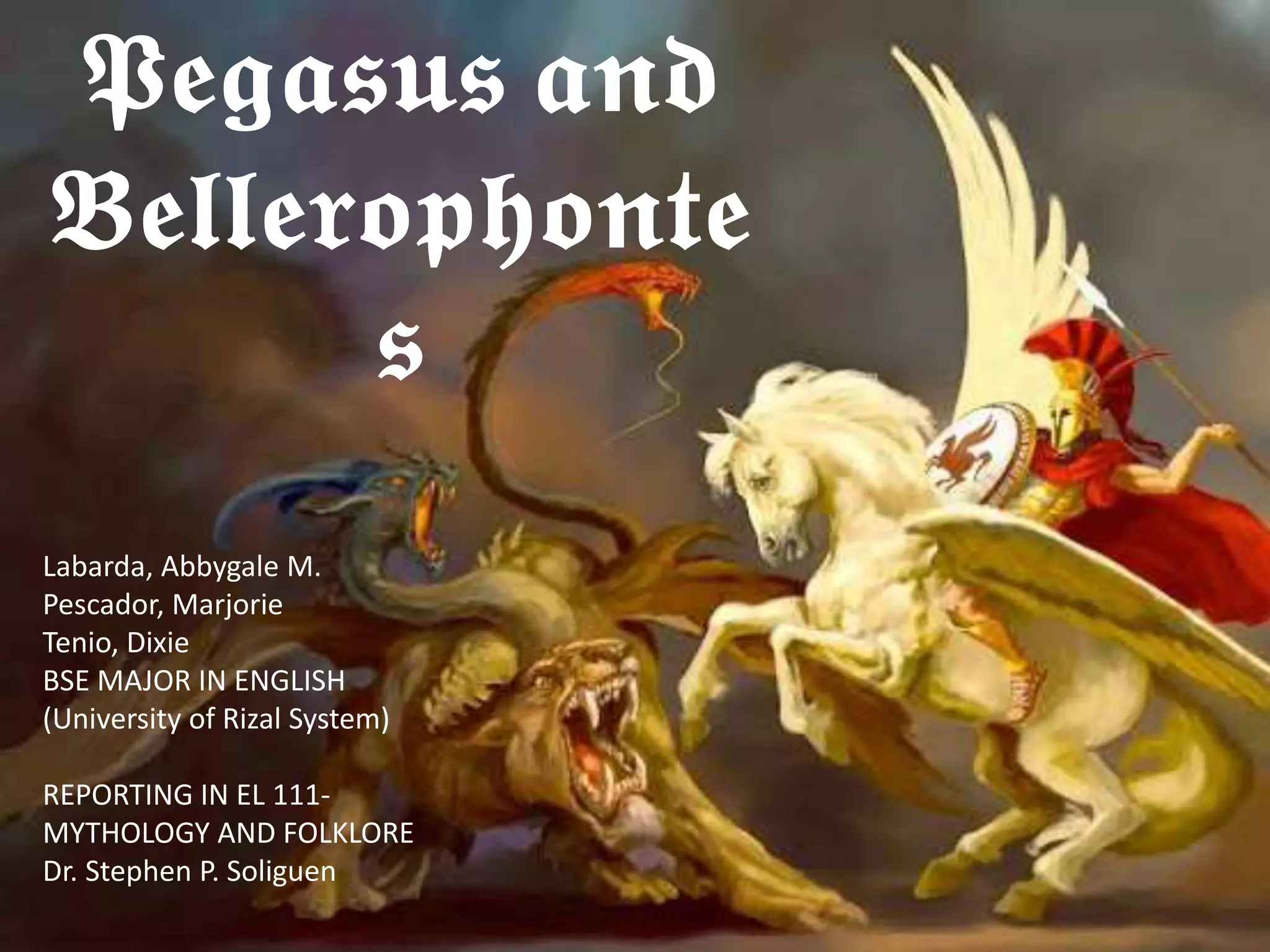 Pegasus and-bellerophontes (2) | PPTX | Fantasy | Genres