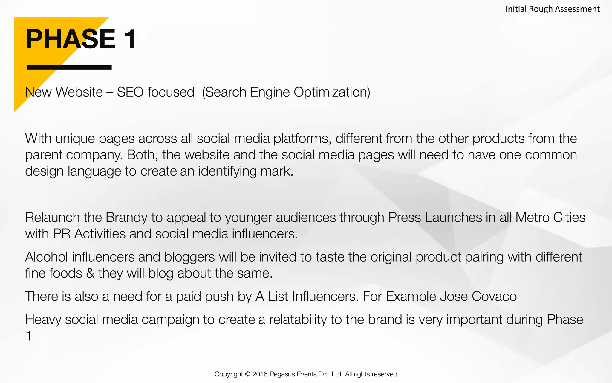 Pegasus events liquor brand relaunch campaign | PPT