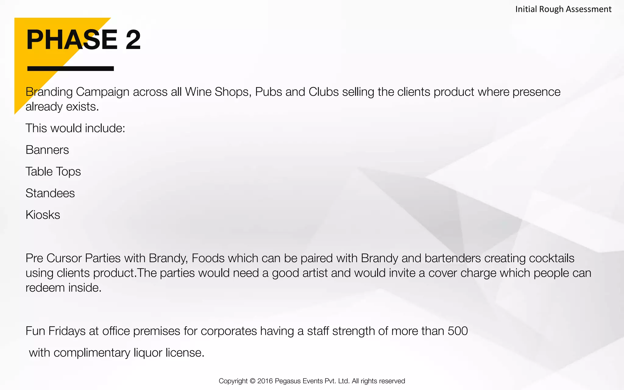 Pegasus events liquor brand relaunch campaign | PPT