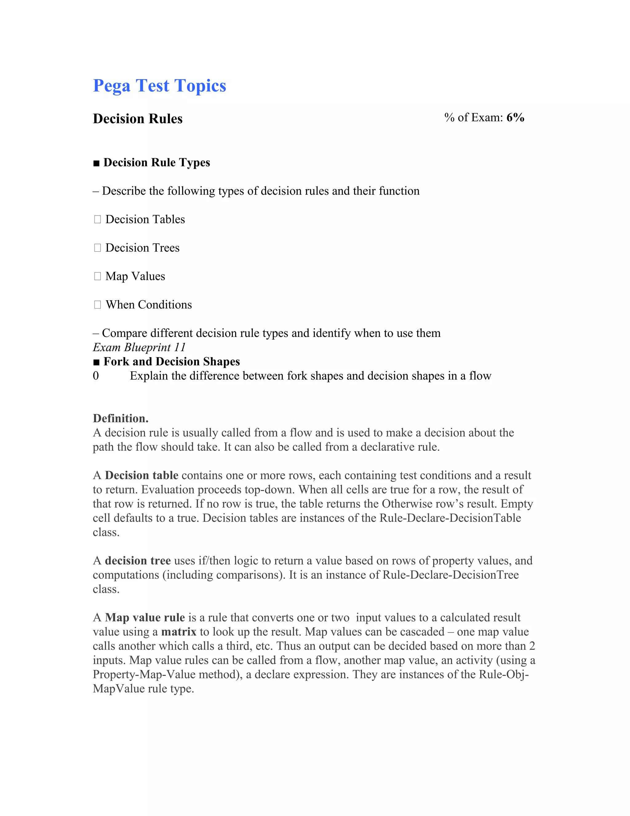 Pega decision rules | DOC