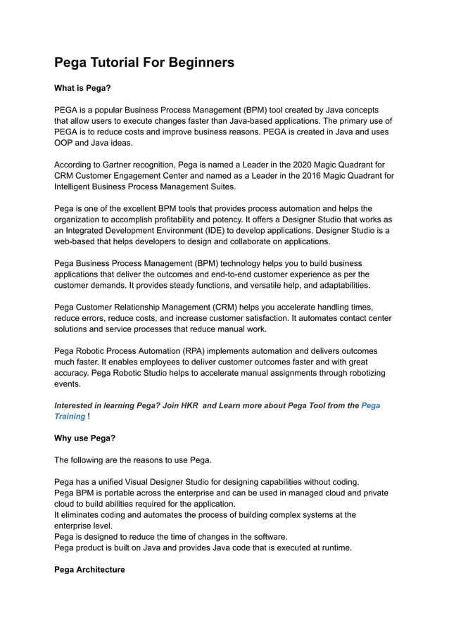 Pega Tutorial.pdf | Programming Languages | Computing