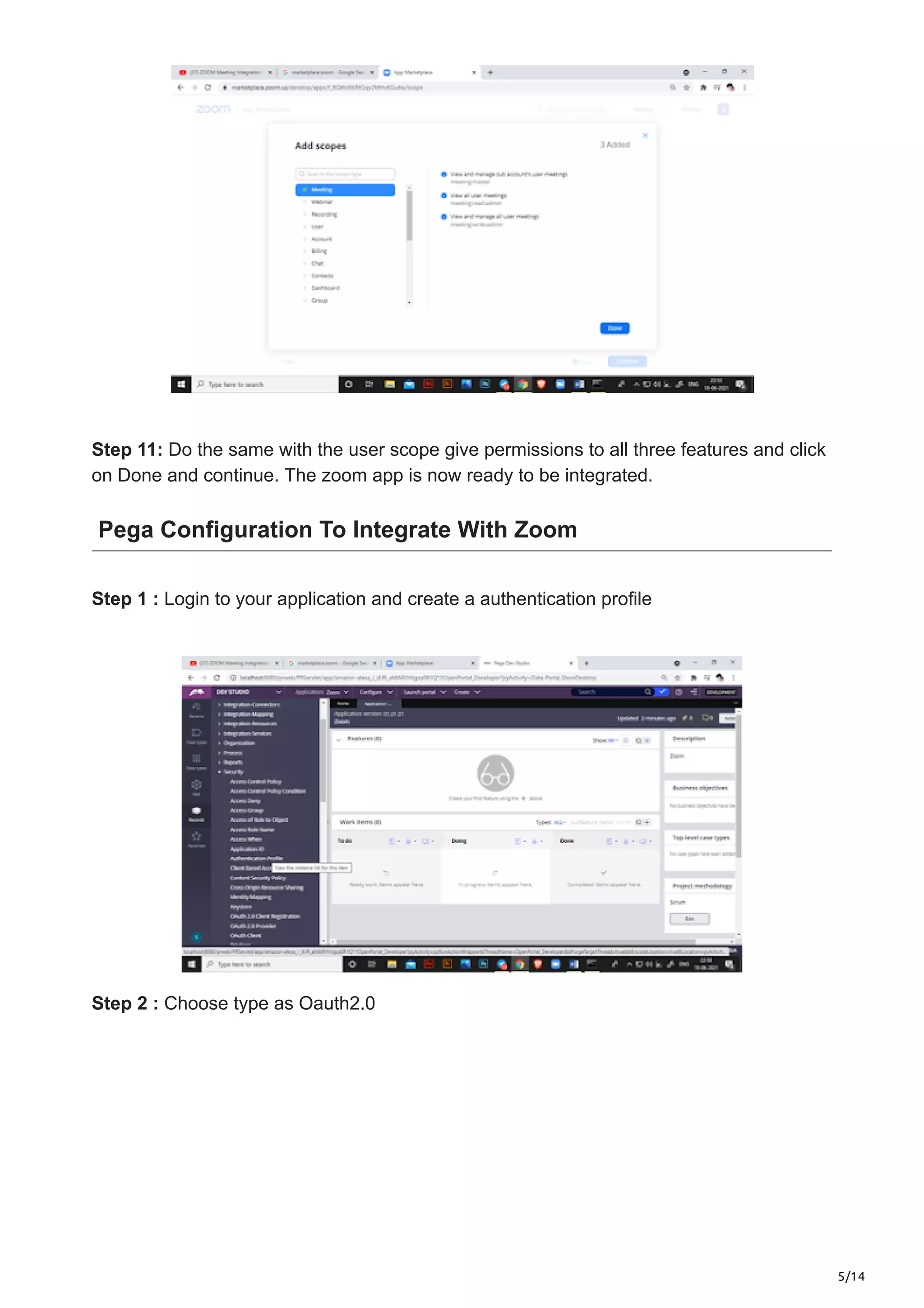How to create Zoom Meet with Pega | PDF