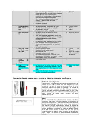Pega y pesca_de_tuberia_de_pozo2016 | PDF