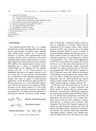 role of PEG in drug delivery and their nano formulation | PDF