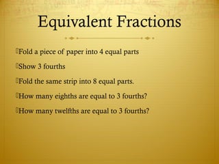 Fundamental Concepts in Fractions | PPT