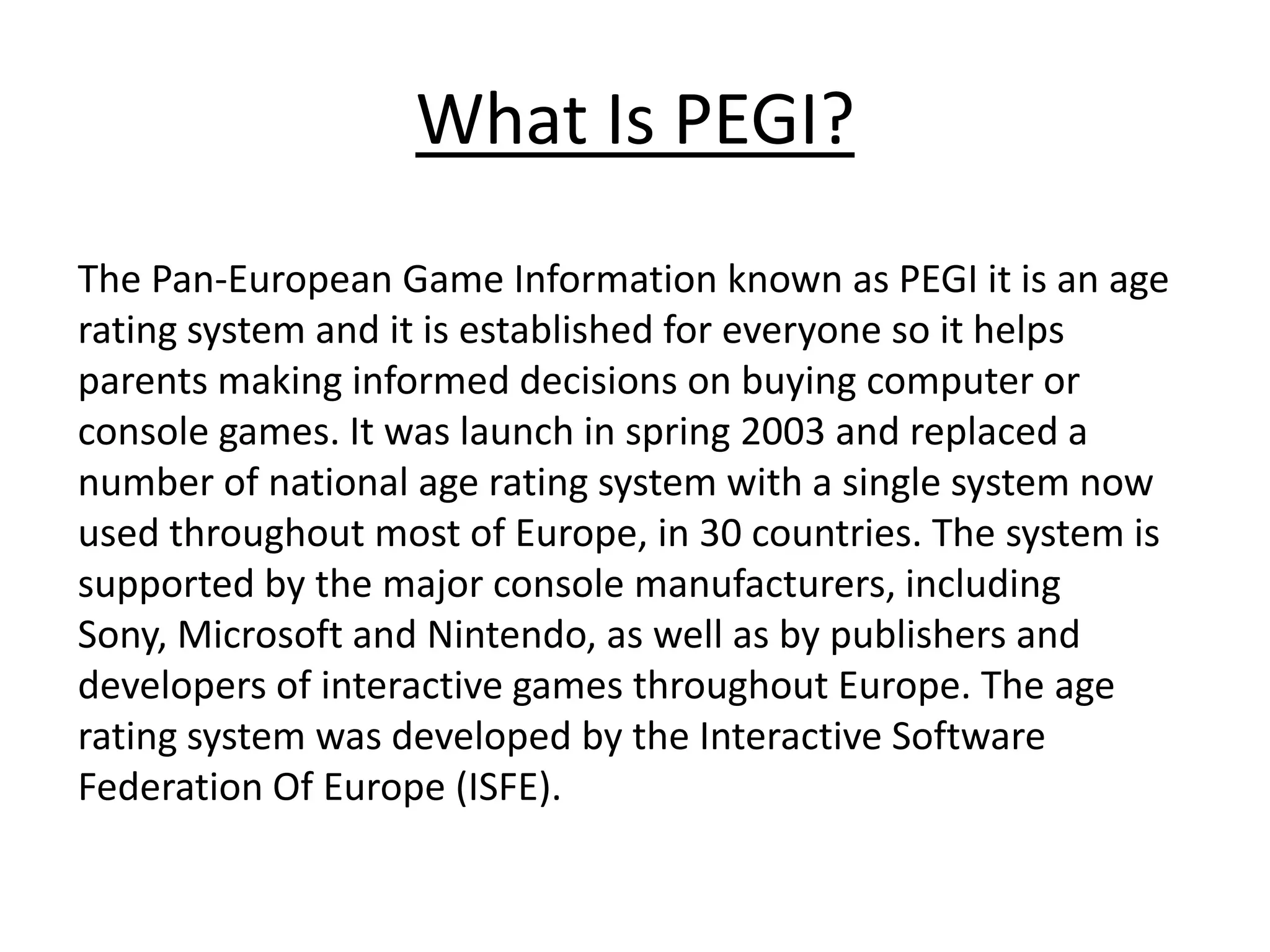 Pegi Powerpoint | PPTX