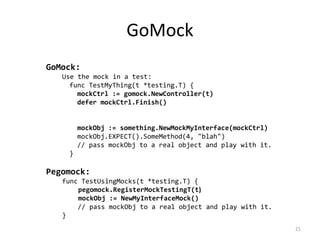 Pegomock, a mocking framework for Go | PPT